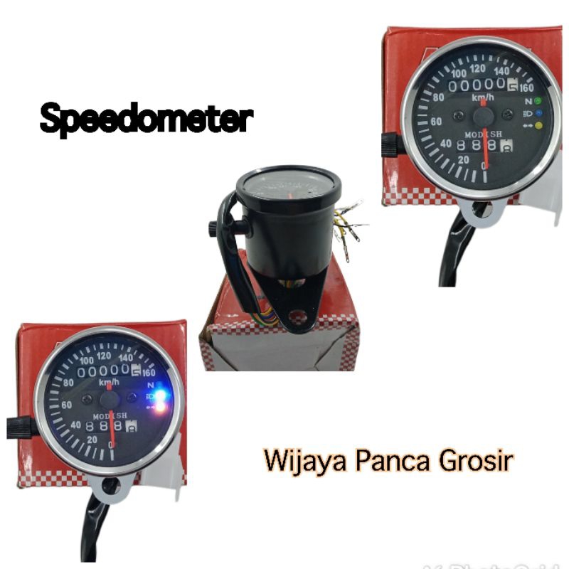 Jual speedometer kilometer motor model bulat + lampu indikator speedo ...
