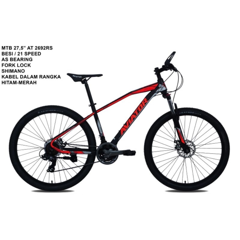 Jual SEPEDA GUNUNG DEWASA MTB 27.5 AVIATOR 2692 RS MURAH !!! | Shopee ...