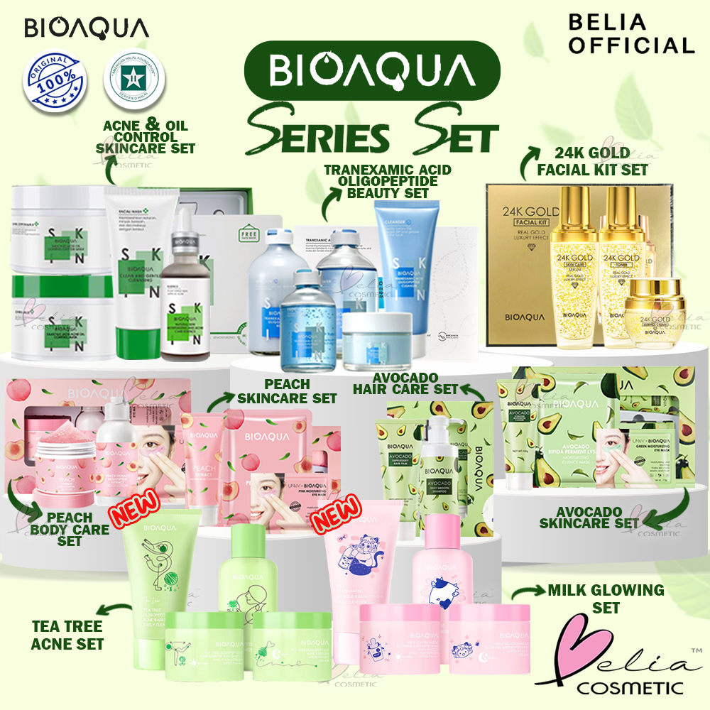 Jual BELIA BIOAQUA Skincare Set | Body Care Series Set | Hair Care ...