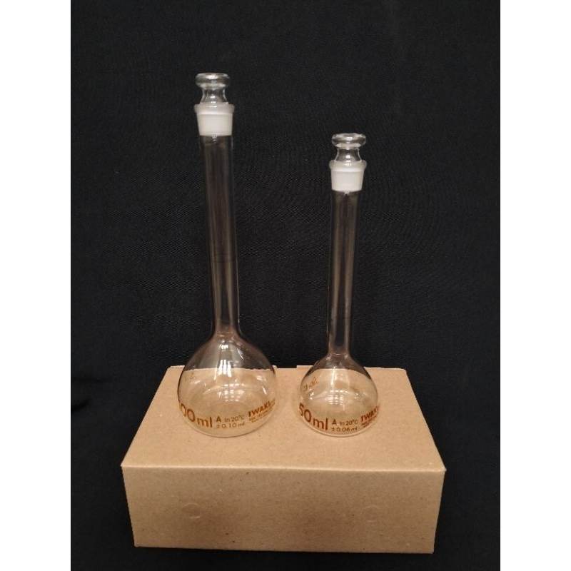 Jual Labu Ukur IWAKI Clear glass Stopper /Volumetric Flask iwaki class A | Shopee Indonesia