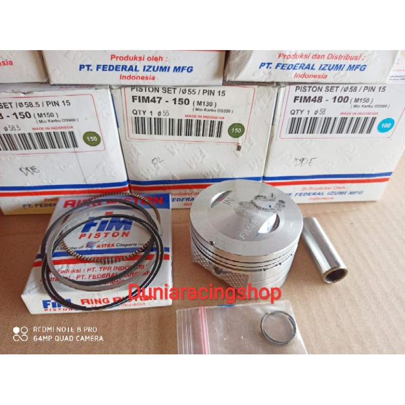 Jual Piston FIM Seher FIM Mio Nouvo Fino 54.5 55 58 58.5 59 Pin 15 1SET ...