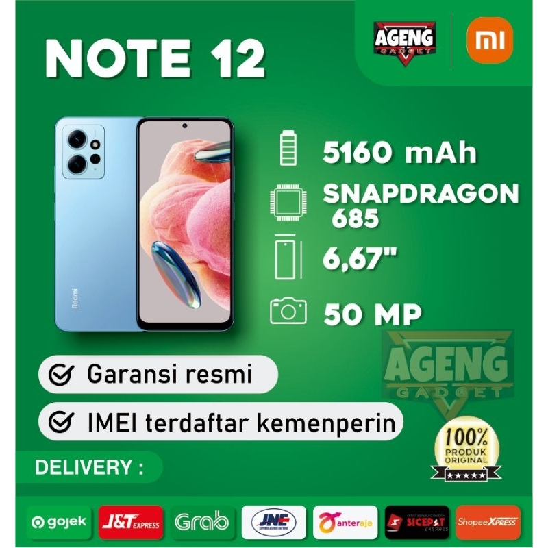 Jual Redmi Note 12 4G 8/128 Garansi Resmi Xiaomi 100% Original | Shopee ...