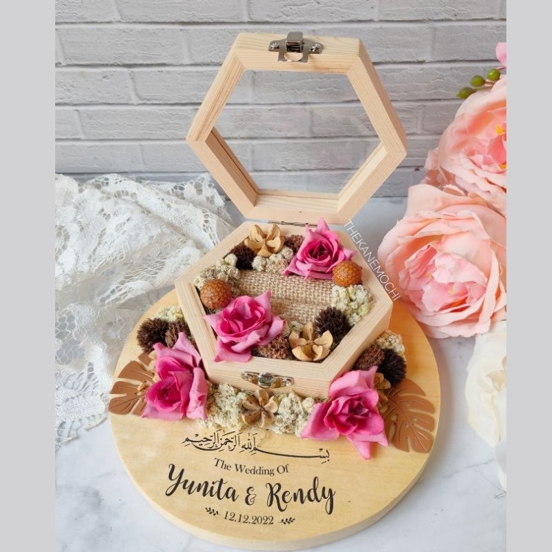 Jual RING BOX KAYU TUTUP AKRILIK KOTAK CINCIN HEXAGON ACRYLIC | Shopee Indonesia