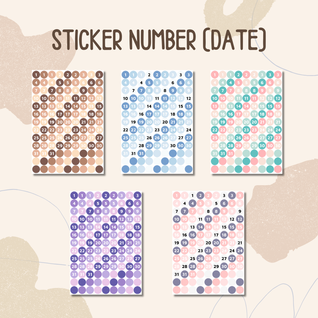 Jual STIKER ANGKA / STICKER NUMBER / STICKER DATE JOURNAL DECORATION ...