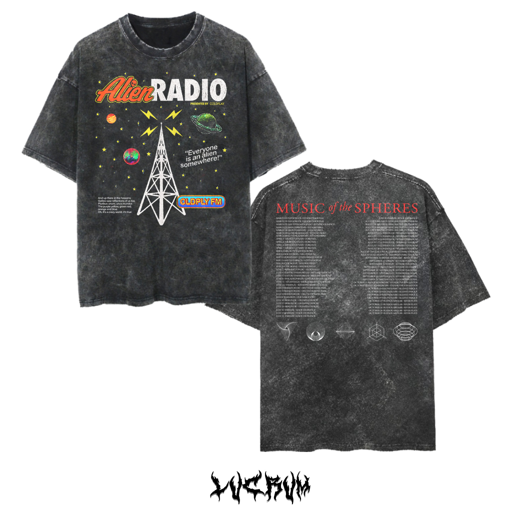 Jual Kaos Band Coldplay Alien Radio Music Of The Spheres Oversized ...