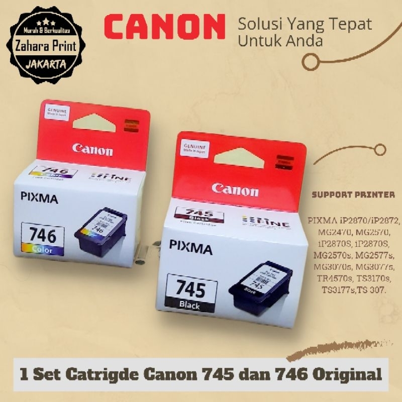 Jual catridge canon PG 745 dan CL 746 for iP 2870S / MG2570S /TR4570S ...