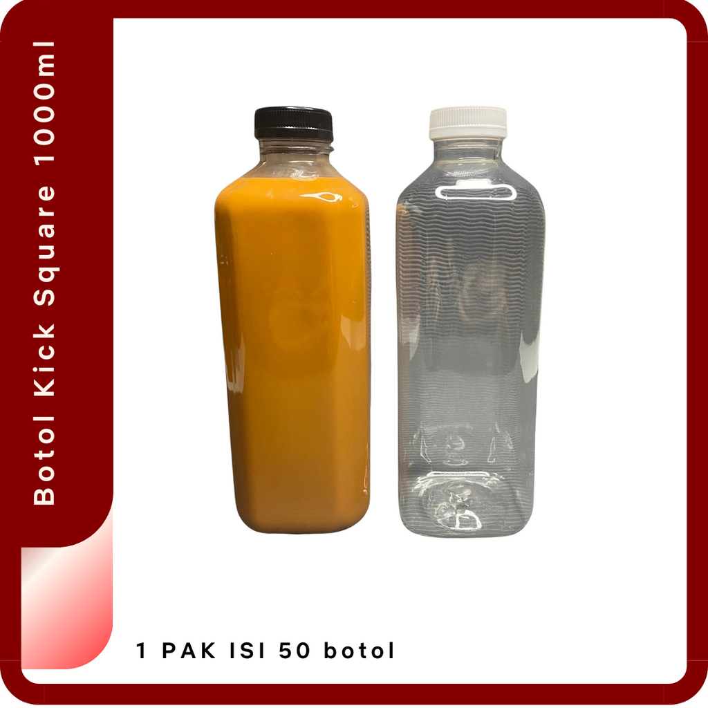 Jual Botol Kick Square 1000ml (Kotak) | Botol Plastik Kale Kotak 1L ...