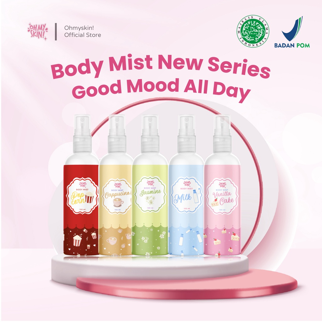 Jual Oh My Skin Body Mist New Series Parfume Vanilla, Popcorn Milk ...