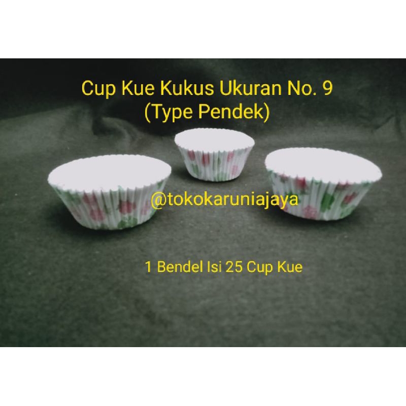 Jual Cup Kue Kukus Ukuran No. 9 (Type Panjang & Pendek) 1 Bendel isi 25 ...