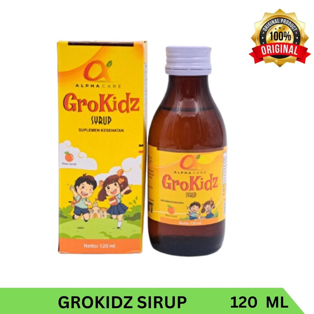 Jual Alphacare Grokidz Syrup 120ML Sirup Multivitamin Anak Grow Kids ...