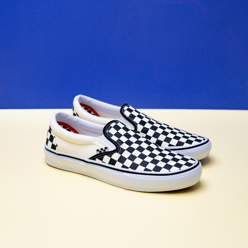 Jual VANS SKATE SLIP ON CHECKERBOARD PRO BLACK WHITE | Shopee Indonesia