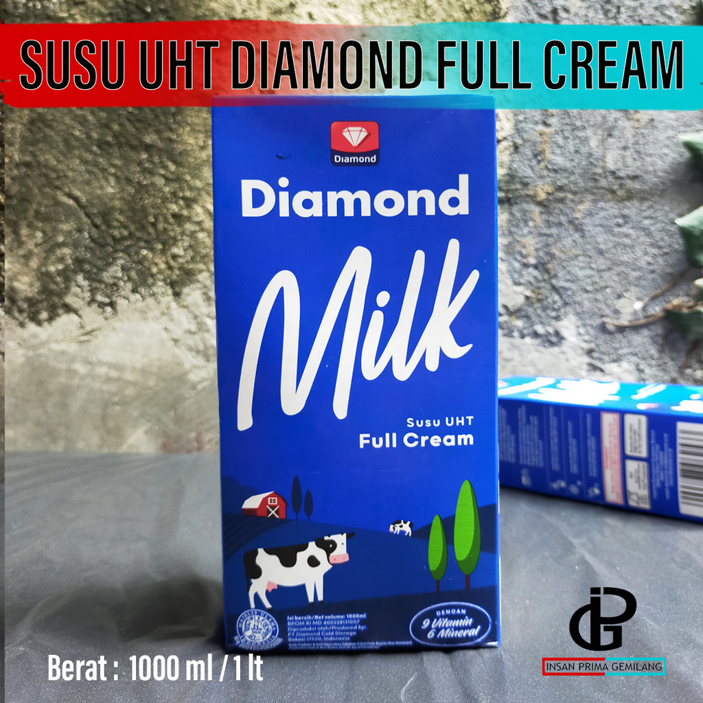 Jual Susu Diamond Full Cream UHT 1000 ml / 1 liter | Shopee Indonesia