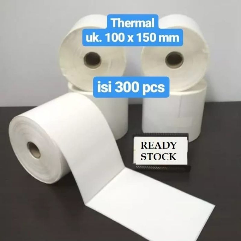 Jual KERTAS LABEL THERMAL 100 X 150 Sticker barcode A6 | Shopee Indonesia
