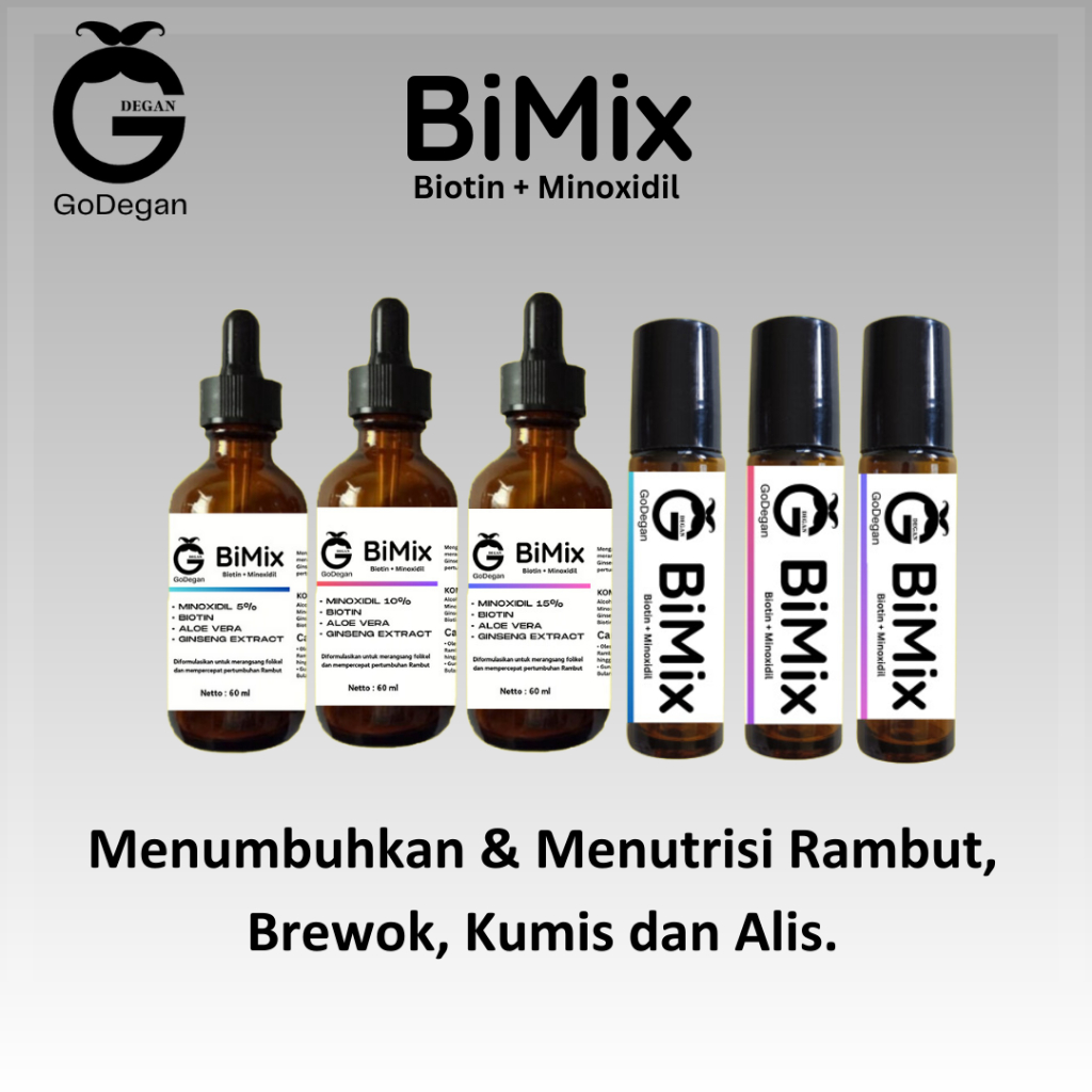 Jual BiMix Minoxidil 2% / 5% / 10% Penumbuh Rambut 60ml | Shopee Indonesia