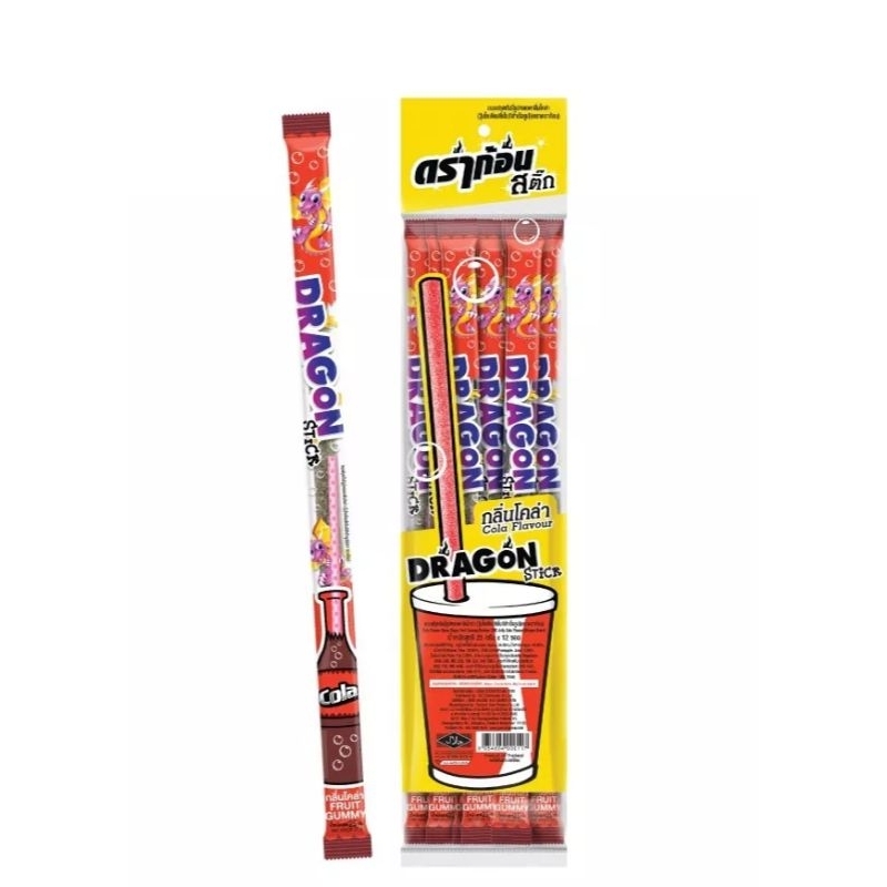 Jual Stick Dragon Stick Fruit Gummy Candy Rasa Cola(permen panjang rasa ...
