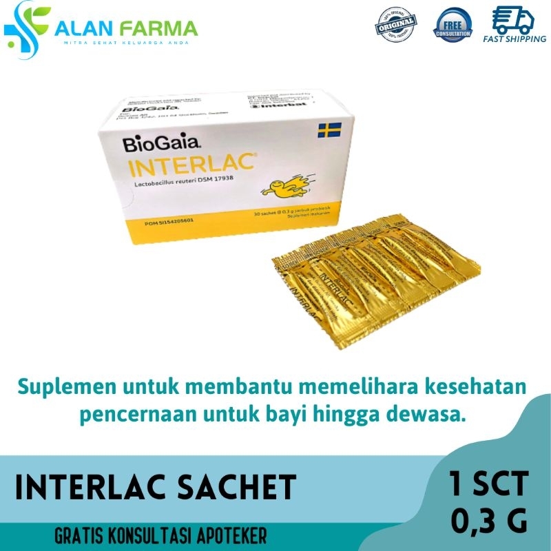 Jual Interlac Sachet | Interlac 1 Sachet | Suplemen Pencernaan Bayi ...