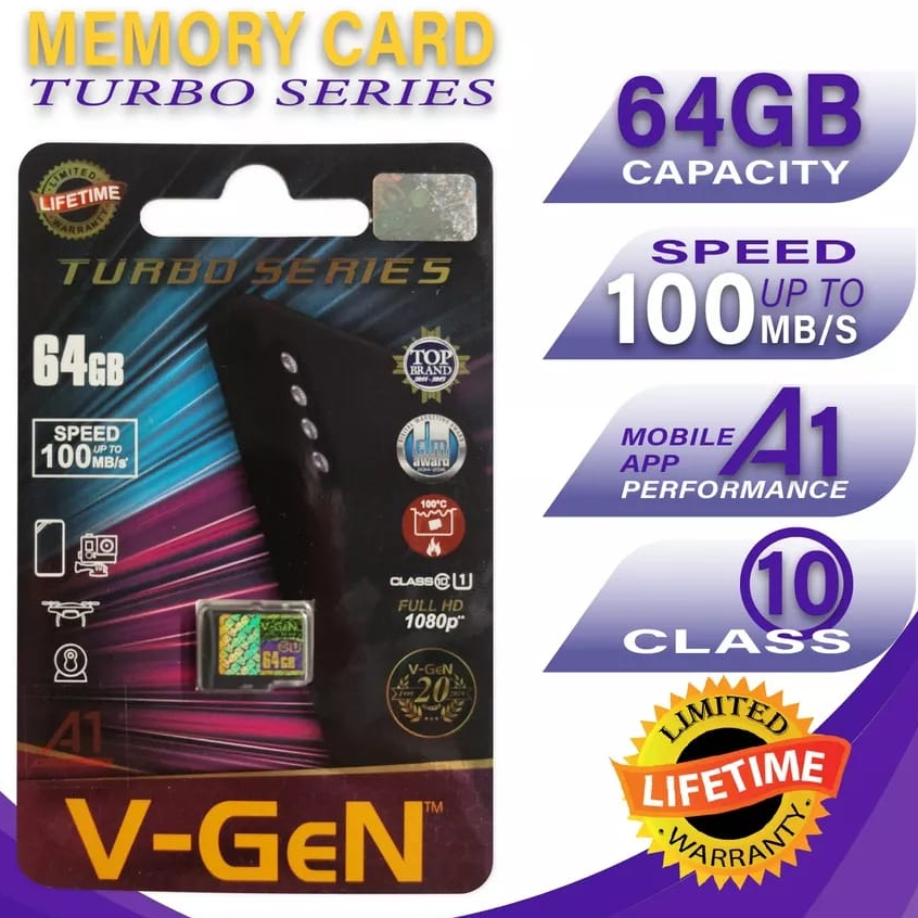 Jual Memori Micro SD V-Gen Memory Card 64gb Class 10 Turbo Vgen Memory HP VGEN | Shopee Indonesia