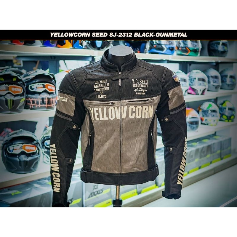 Jual Jaket Motor Yellowcorn SEED SJ-2312 BK-GM Jacket Touring Ori Japan ...