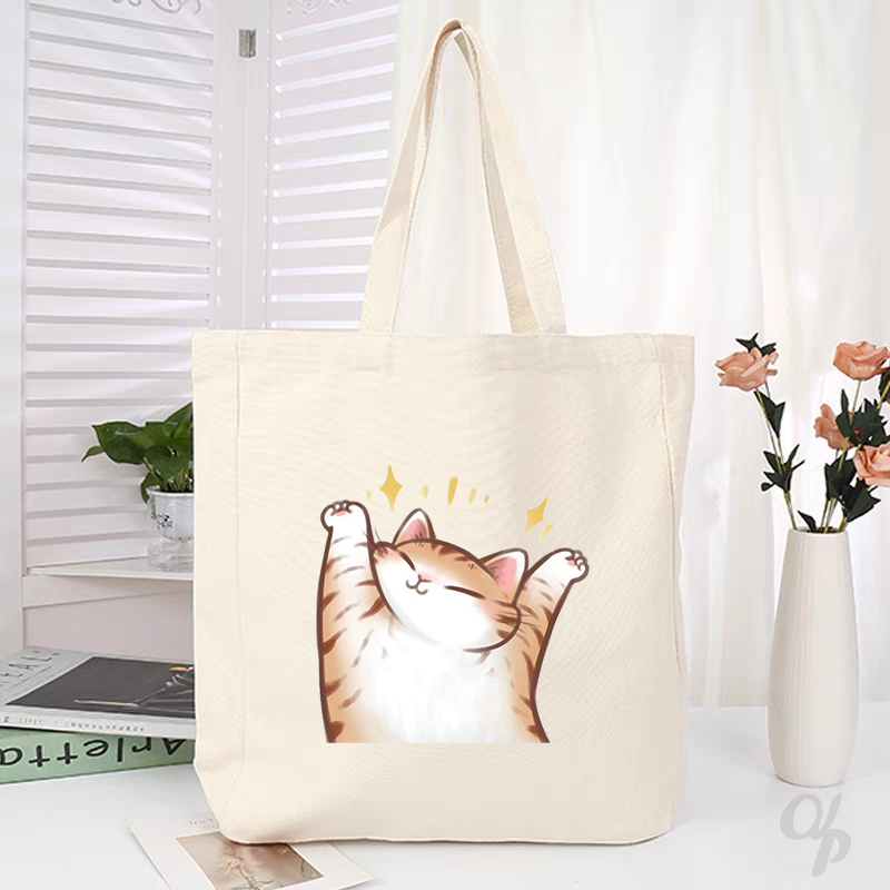 Jual Tote Bag Kanvas Motif Kucing Oren / Ginger Cat / totebag tas ...
