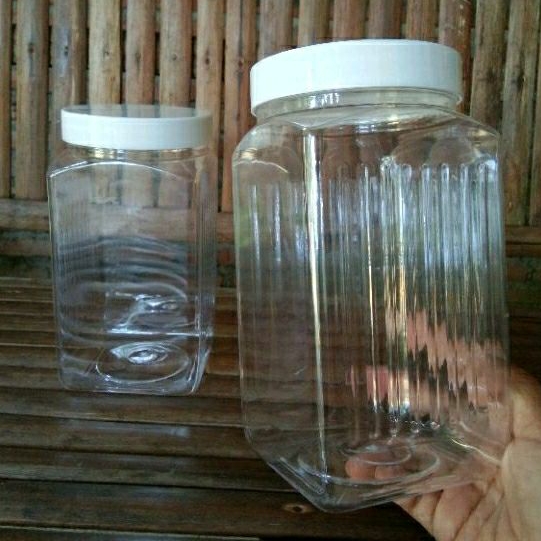 Jual Toples Kotak plastik pet ukuran 1 kg wadah snack permen jelly dan ...