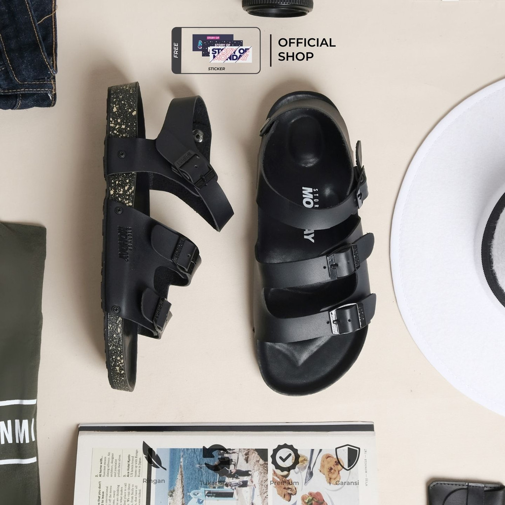 Jual MNDY Official - Swing Black - Sendal Casual Pria Modern Sandal ...