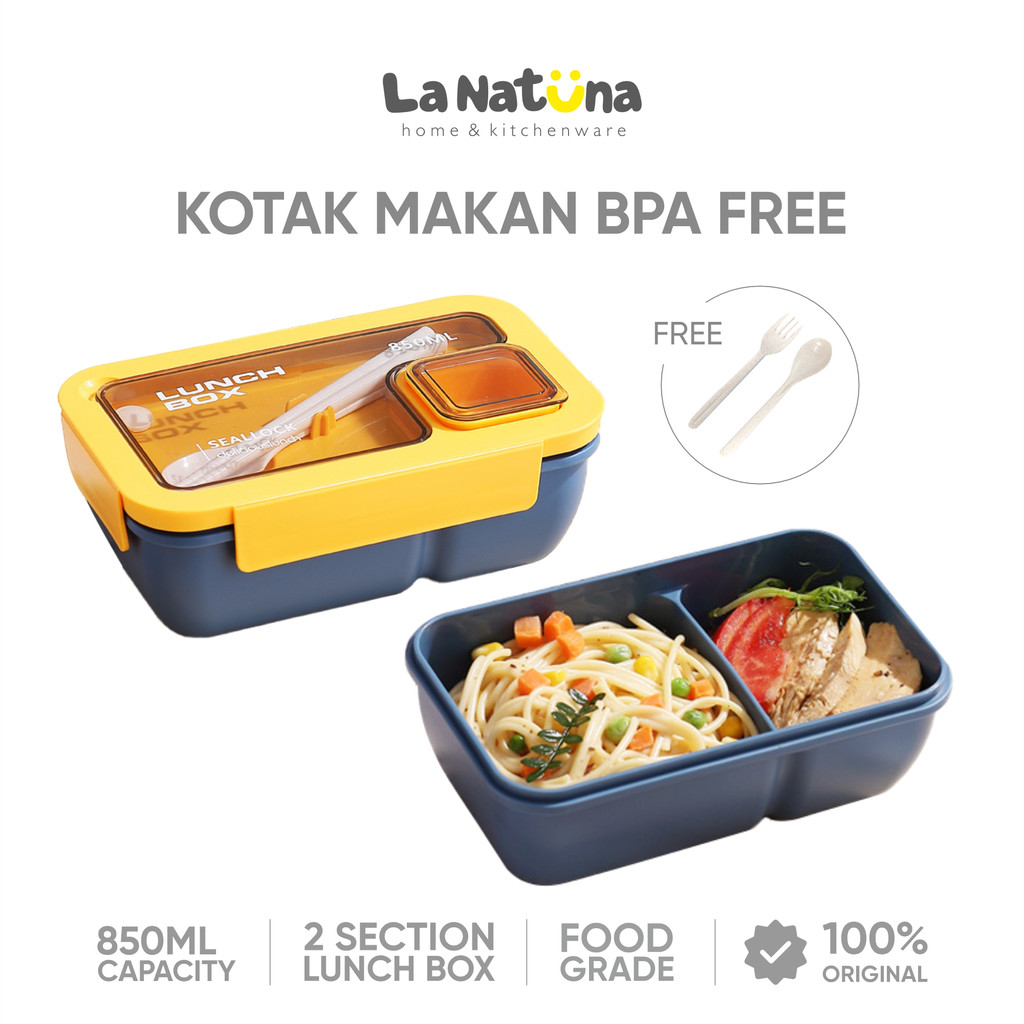 Jual Lunch Box Set/Kotak Bekal Makan Jerami Gandum/kotak makan 850ml Free Sendok Tempat Makan ...