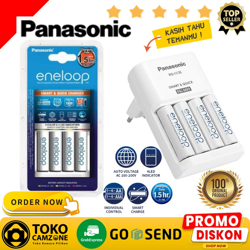 Jual Panasonic Eneloop Smart & Quick Charger AA 4pcs 1.5H | Shopee ...