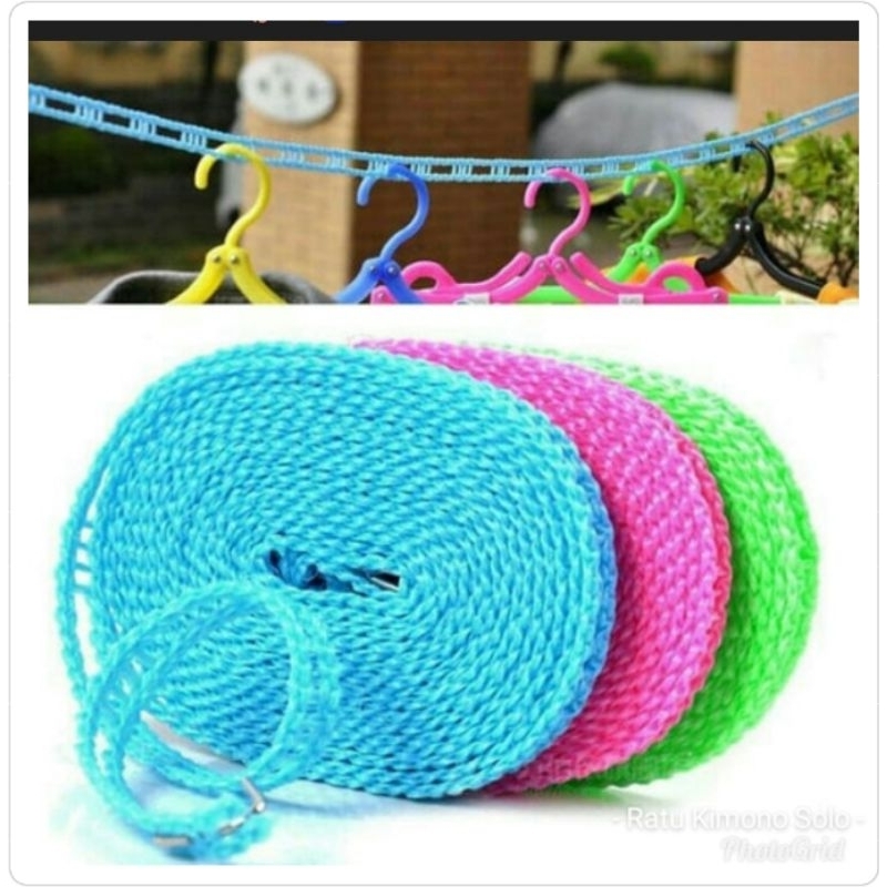 Jual Tali Jemuran 5 meter portable plastik praktis kuat awet | Shopee ...
