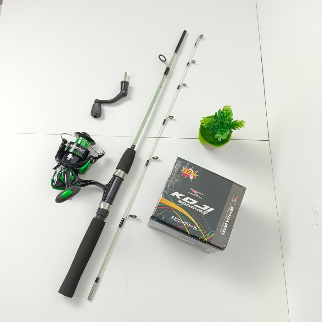 Jual Joran Fiber Transparan dan Reel Shikari Koji | Shopee Indonesia