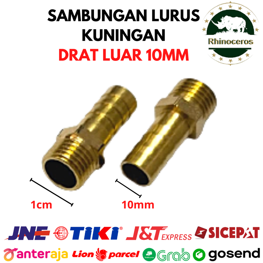 Jual Sambungan Selang Kuningan Lurus Kompresor 5/16Inch Neple 2 Cabang ...
