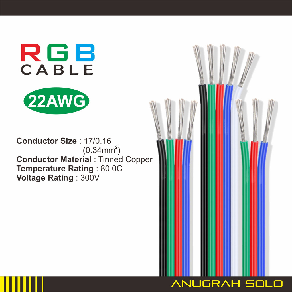 Jual Kabel RGB 3 Jalur 4 Jalur 5 Jalur Meteran Kabel LED Strip RGB ...