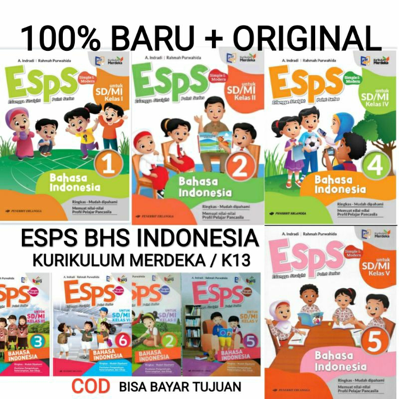 Jual Buku ESPS Bahasa Indonesia SD Kelas 4 5 6 1 2 3 Kurikulum Merdeka Revisi Erlangga | Shopee ...