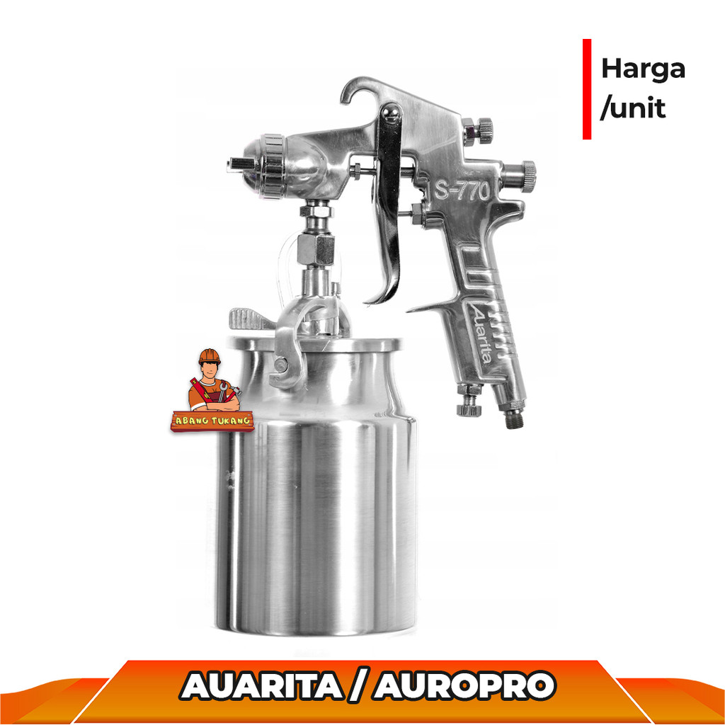 Jual Spray Gun AUARITA ( AUROPRO ) S770 Tabung Bawah Cat Semprot Angin S-770 Original | Shopee ...