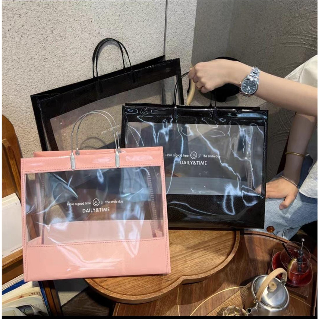 Jual TAS BENING / PVC BAG / TAS MIKA / SHOPPING BAG PVC / TM07 | Shopee ...
