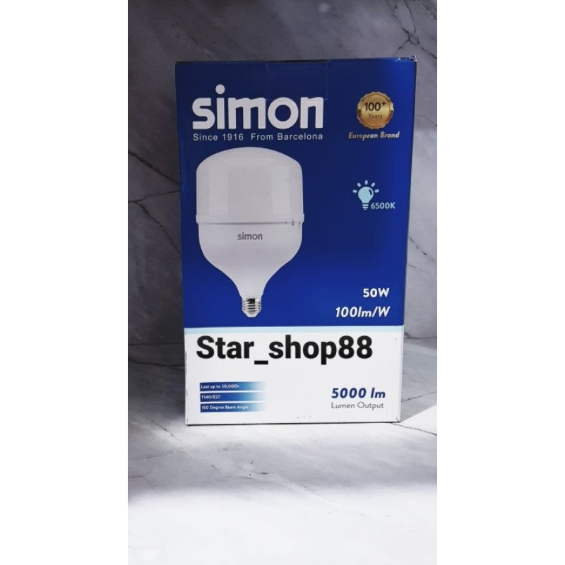 Jual Bola Lampu LED SIMON 50 Watt - Cahaya Putih | Shopee Indonesia