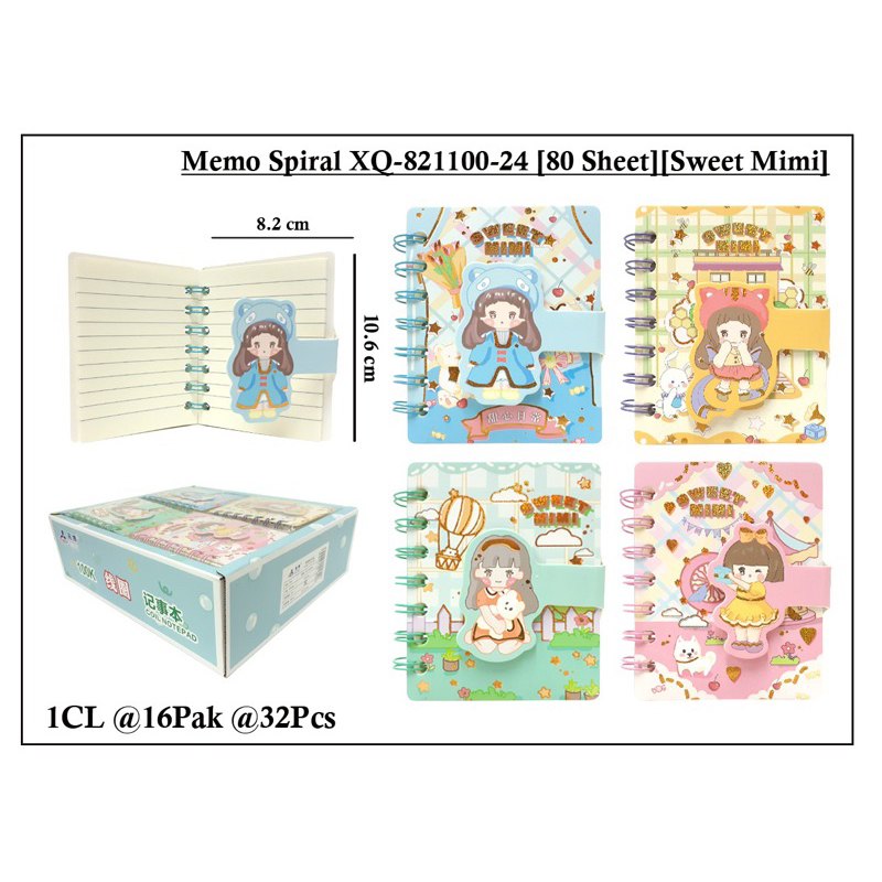 Jual buku notes memo ring motif sweet mimi satuan | Shopee Indonesia