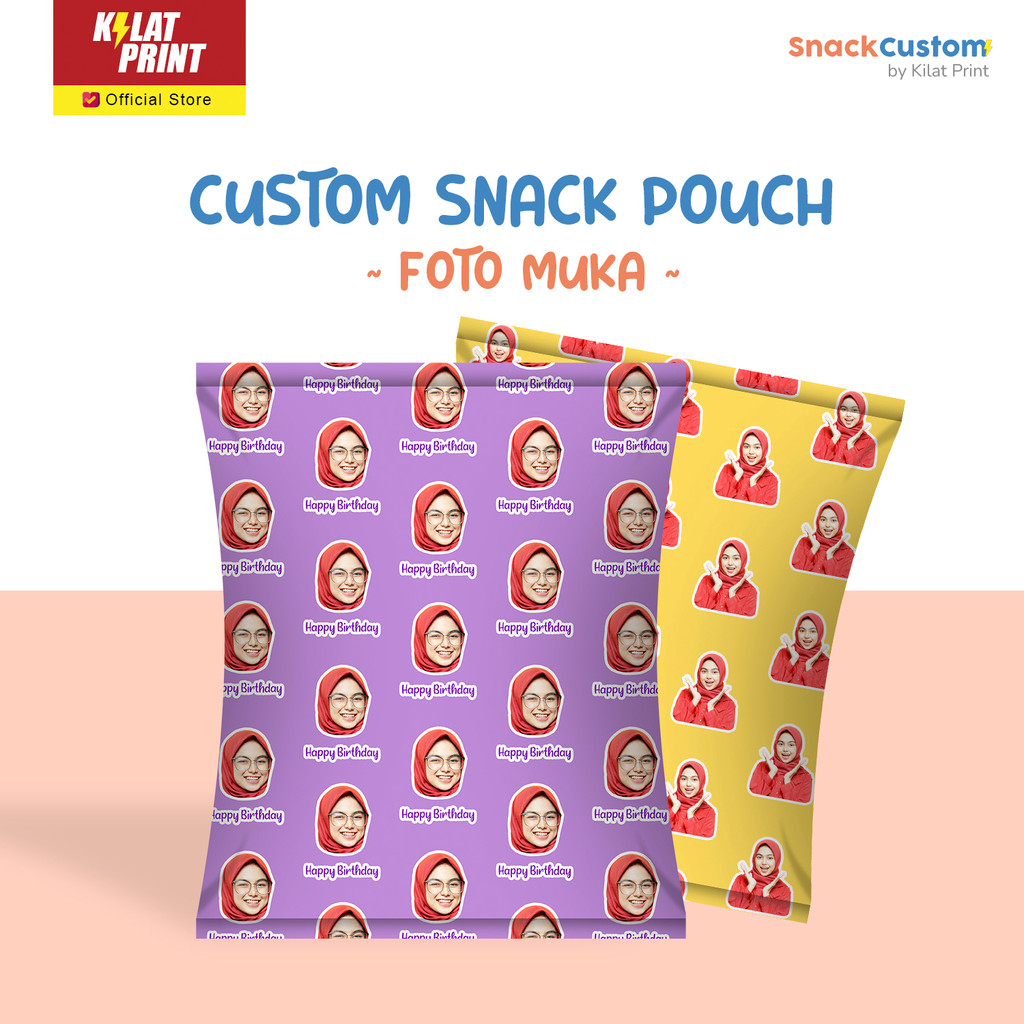 Jual Snack Kado Custom Muka Foto Sendiri Pattern | Shopee Indonesia