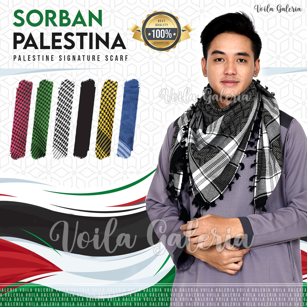 Jual Sorban Palestina Motif Ronce Premium - Surban Arab Kuncir Murah ...