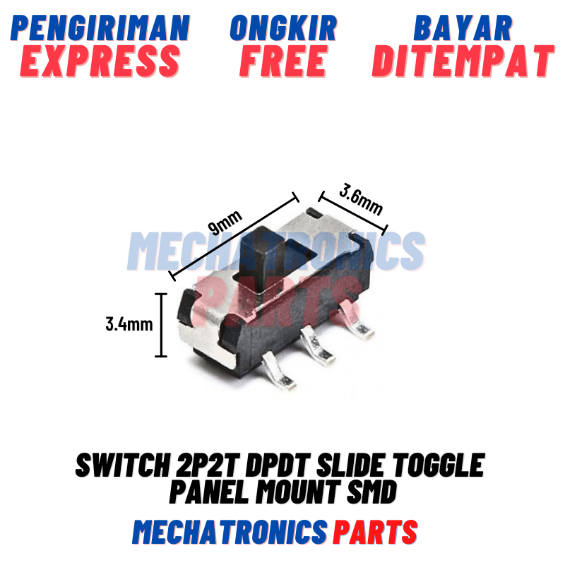 Jual Switch 2P2T DPDT Slide Toggle Panel Mount SMD Power On Off Key | Shopee Indonesia