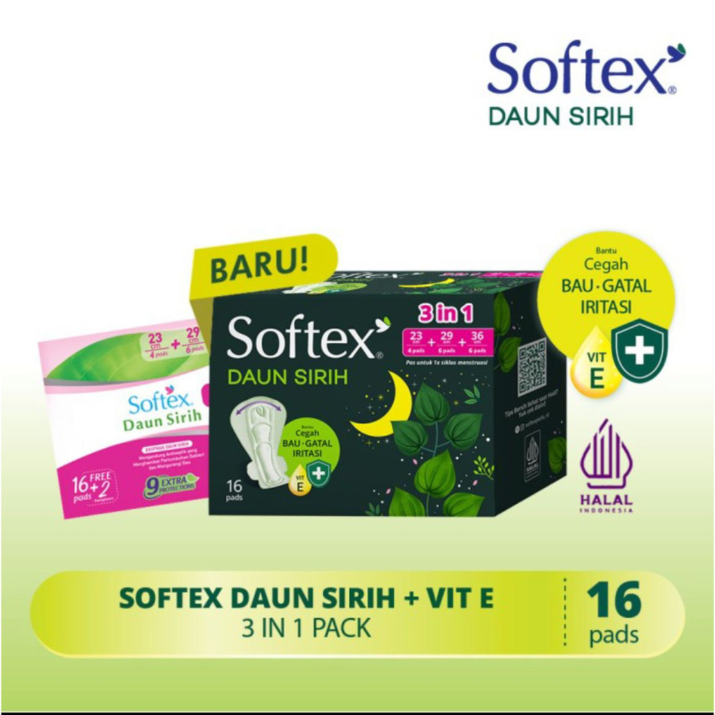 Jual Softex Daun Sirih 3 in 1 isi 16 Pads | Shopee Indonesia