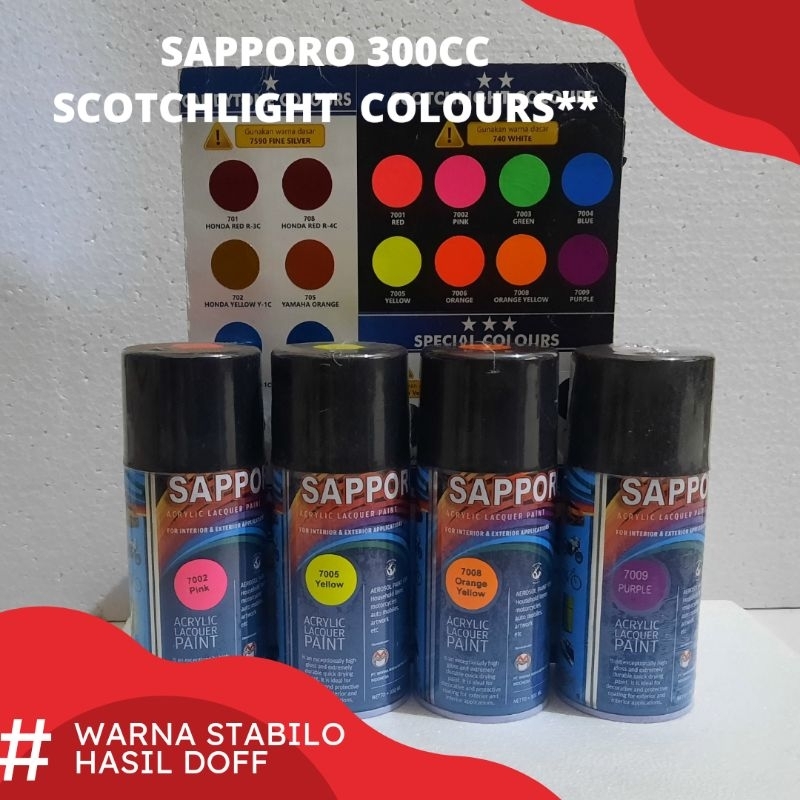 Jual CAT SEMPROT SCOTLIGHT SAPPORO 300ML STABILO STABILLO FLUORESCENT ...