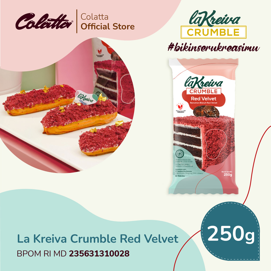 Jual La Kreiva Crumble Red Velvet 250 g | Shopee Indonesia