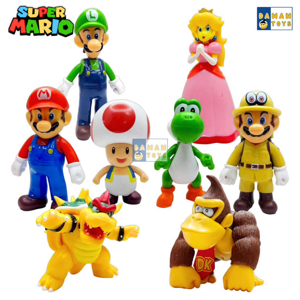 Jual Action Figure Mainan Mario Bros Bross Bowser Putri Peach Donkey ...