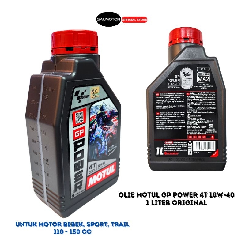 Jual Saumotor Oli MOTUL GP POWER 4T 10W-40 1 Liter Oli mesin motor bebek sport | Shopee Indonesia