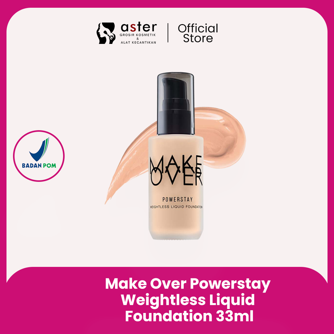 Jual Aster Kosmetik - Make Over Powerstay 24H Weightless Liquid Foundation | Shopee Indonesia