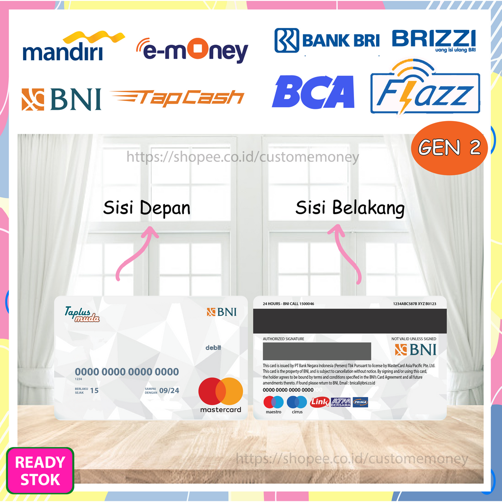 Jual KARTU EMONEY DESIGN KARTU MASTER CARD BNI TAPPLUS ETOLL E-MONEY ...