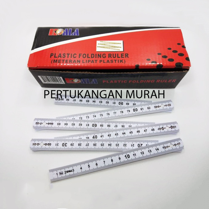 Jual Meteran Lipat Plastik Putih 1 Meter KOALA / Meteran Lipat PVC ...