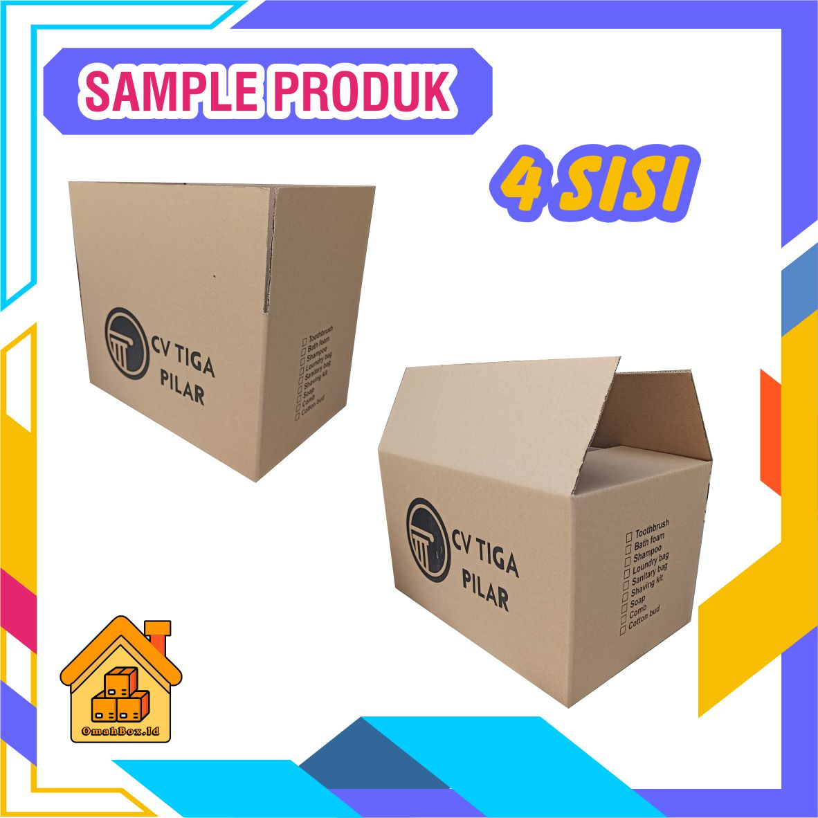Jual Custom Sablon box amdk coklat 600ml | 40x26x24 cm 100pcs + SABLON ...