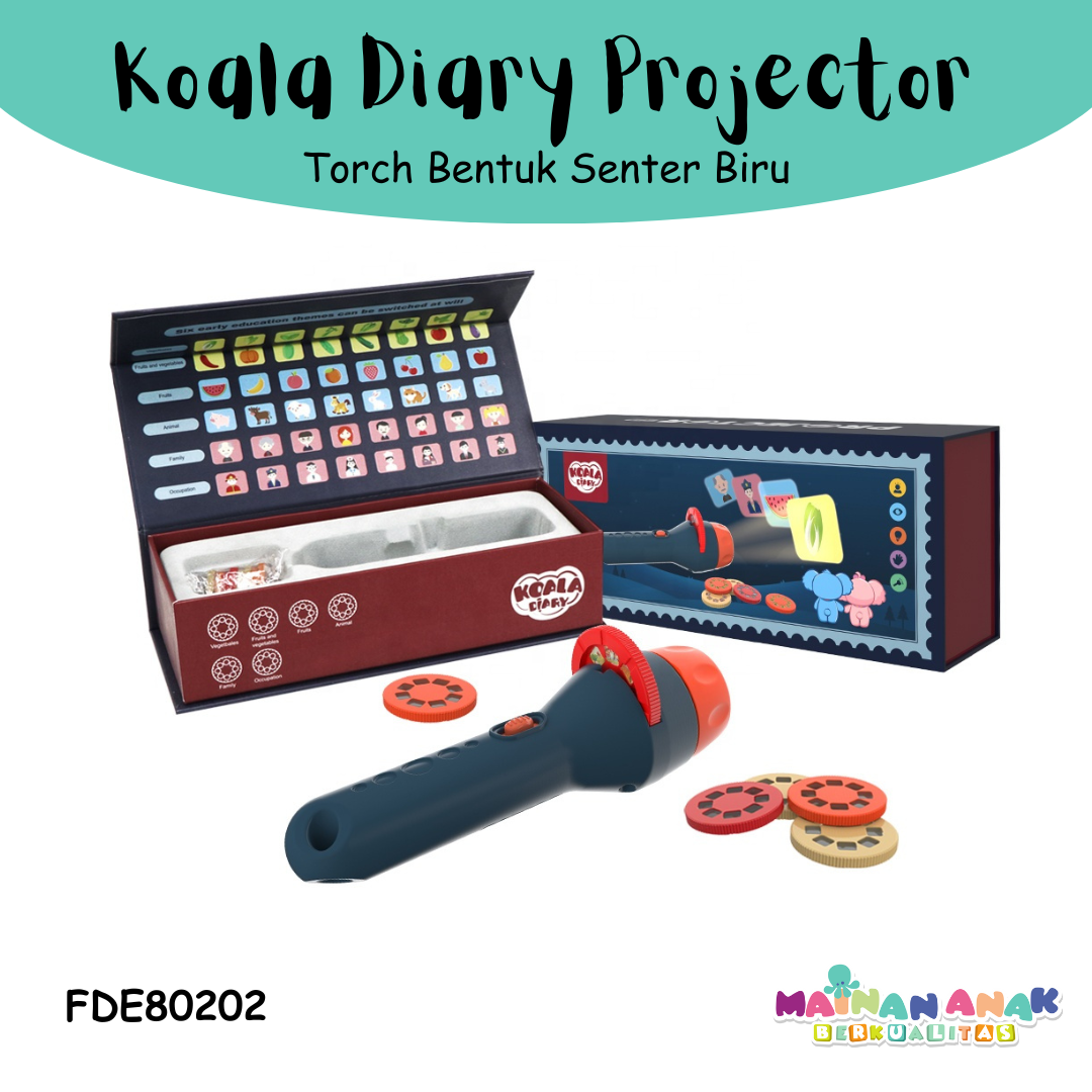 Jual Koala Diary Flashlight Projector Mainan Edukasi Torch Lampu Senter ...