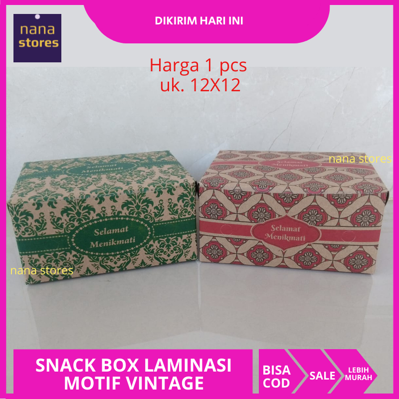 Jual 1 Pcs Dus Kue Kraft Laminasi Ukuran 12x12, Box Snack Kraft ...